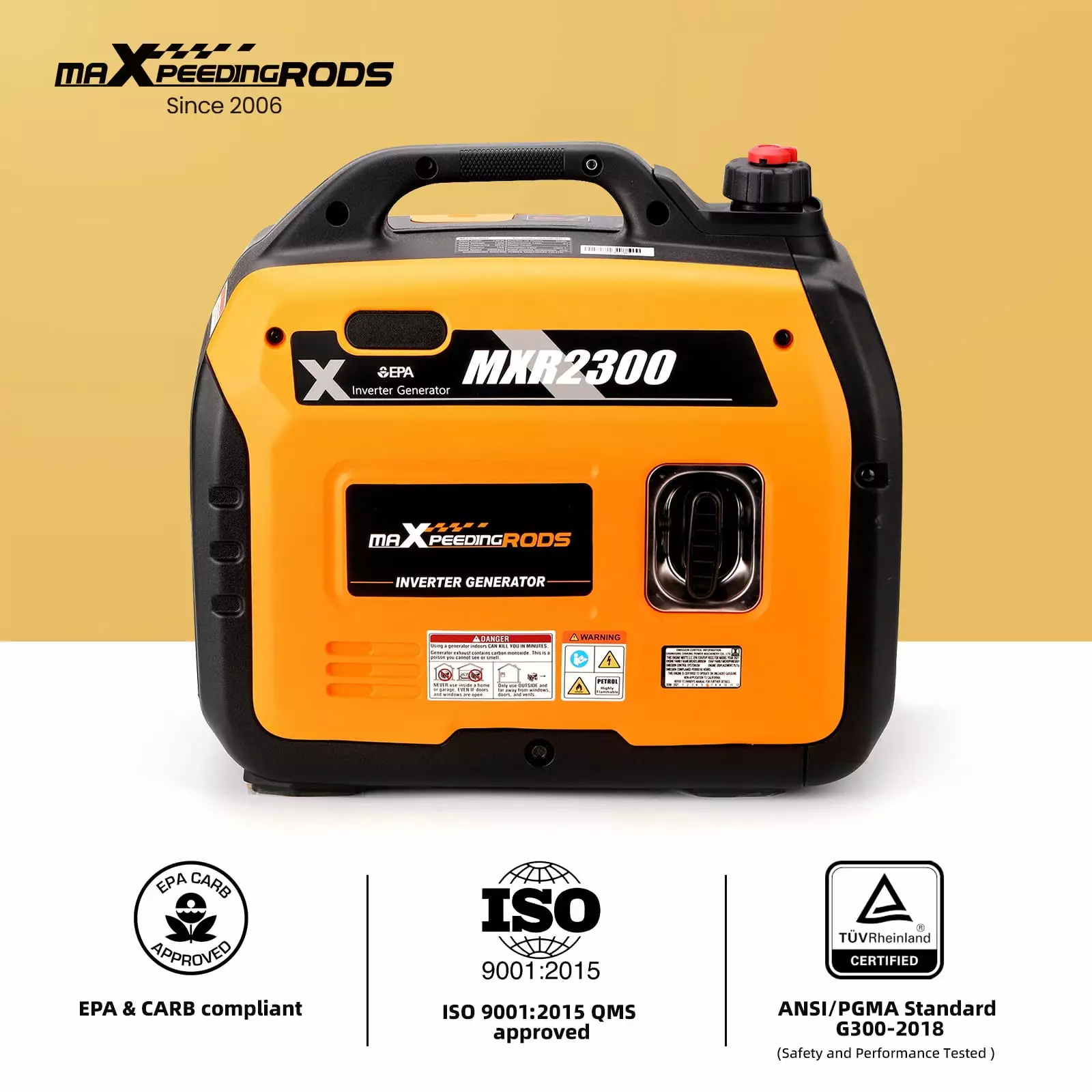 Maxpeedingrods 2300 Watt Travel-friendly Inverter Generator Gasoline ...