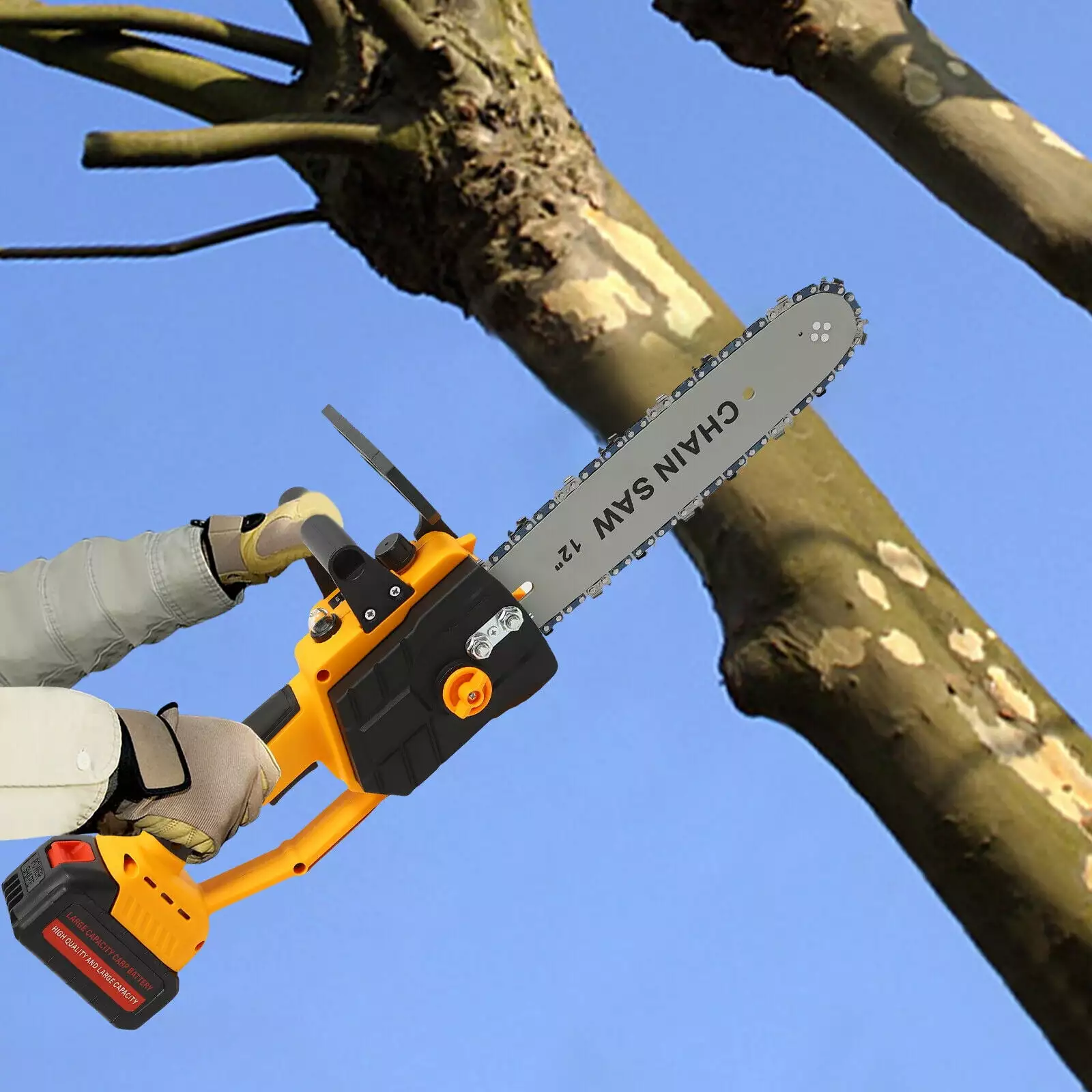 Travel-friendly Handheld Cordless Chainsaw 12 Inch 1200W Chain Saws ...