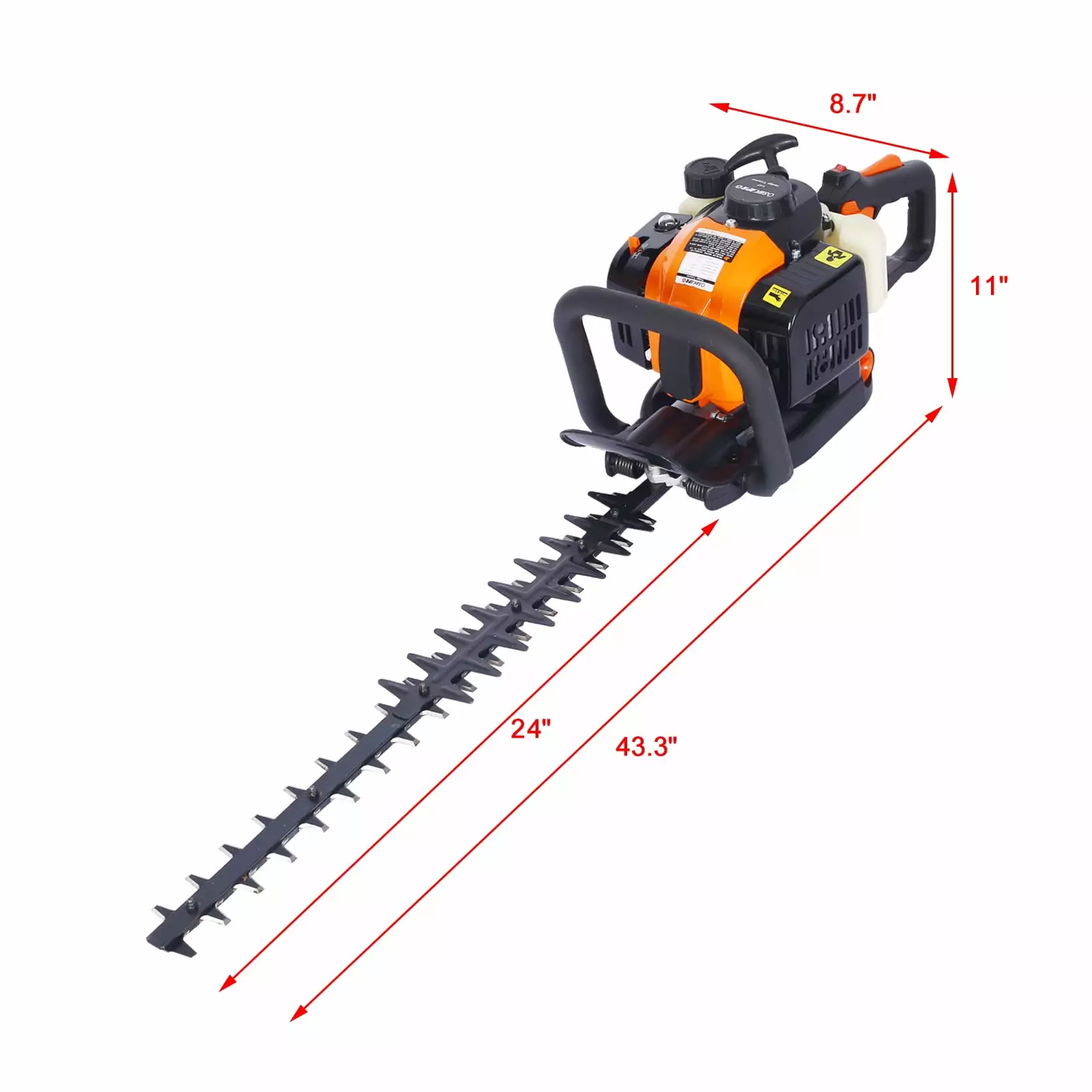 OWSOO 26cc 2 Cycle Gas Powered Hedge Trimmer . Double Sided Blade 24.recoil Gasoline Trim Blade ...