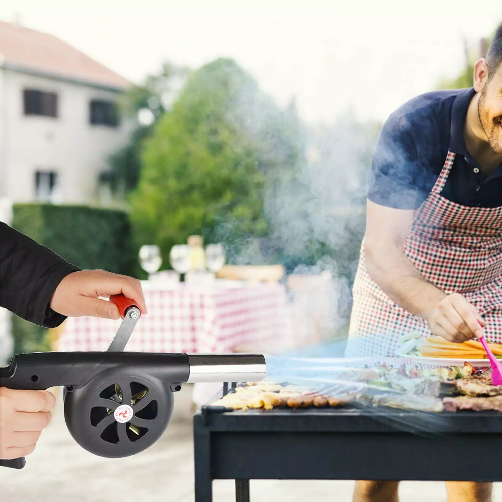 Outdoor Hand-cranked Combustion Blower Manual Barbecue Picnic Camping ...