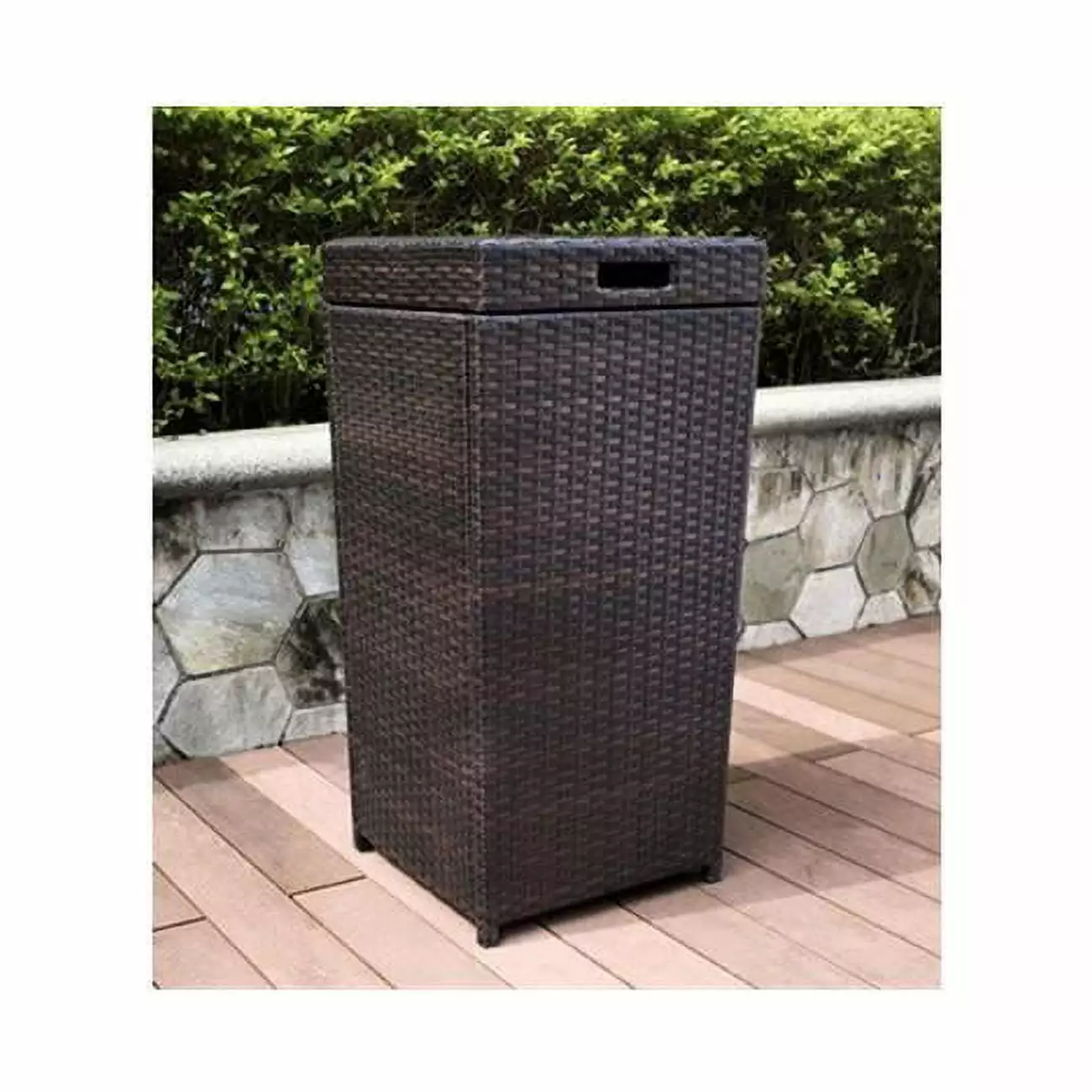Palm Harbor Outdoor Wicker Trash Bin - Outdoor Power Equipment & Garden ...