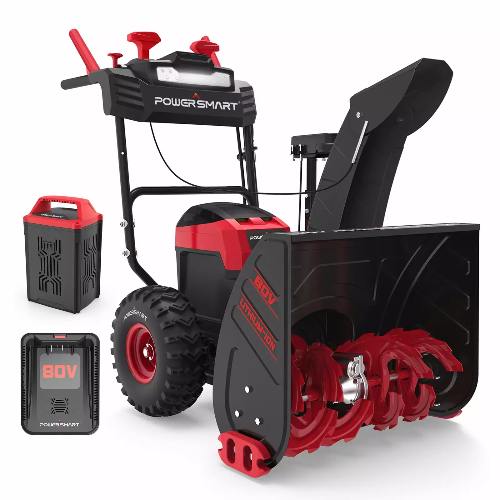 PowerIntelligent 24-inch 2-Stage 80V Cordless Snow Battery And Charger ...