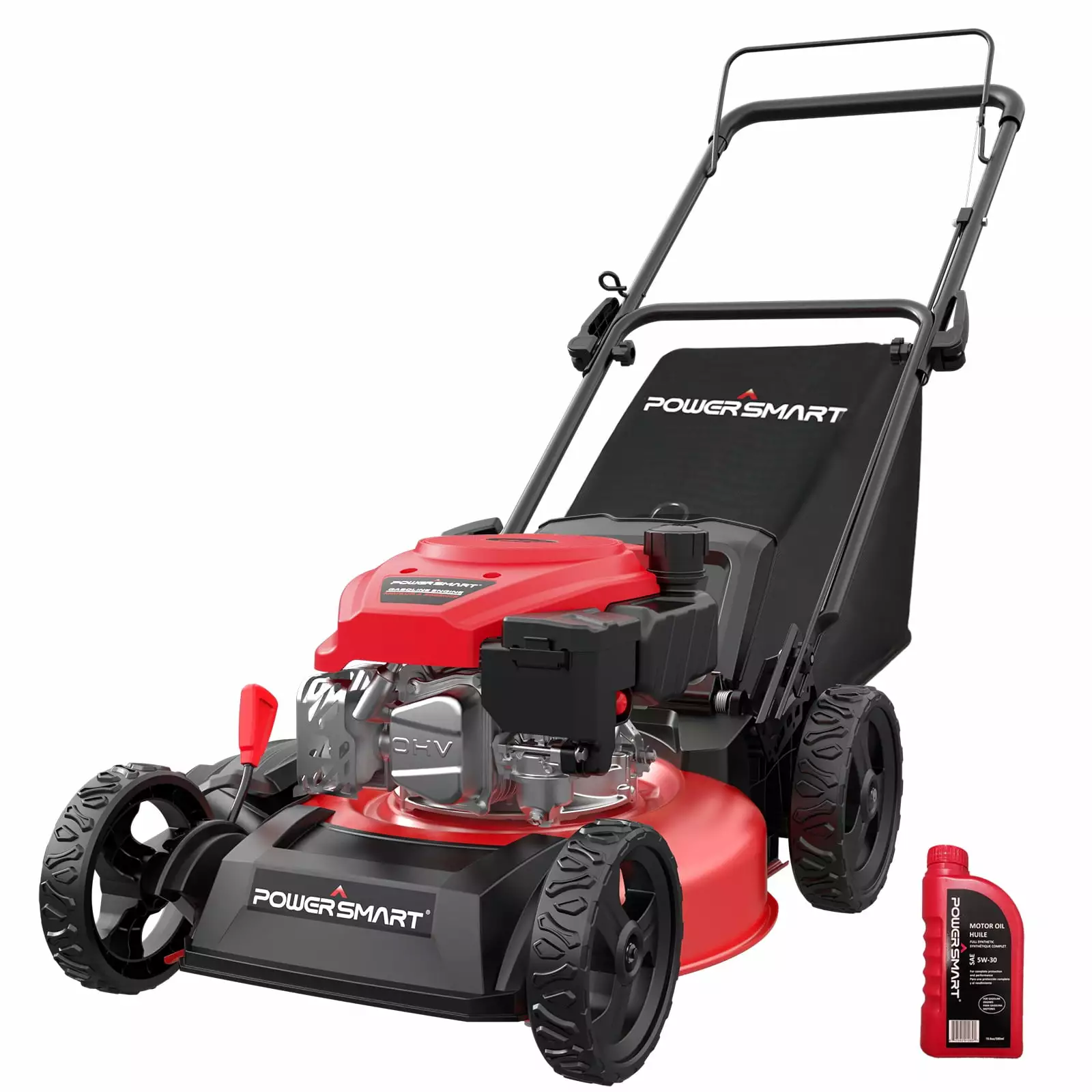 PowerIntelligent Gas Push Lawn Mower 17-inch 144cc Engine. 3-in-1 With ...