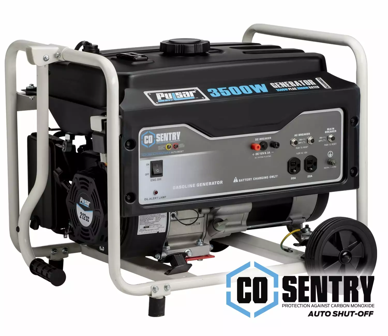 Pulsar 3.500-Watt Gasoline Powered Generator With CO Sentry - Outdoor ...