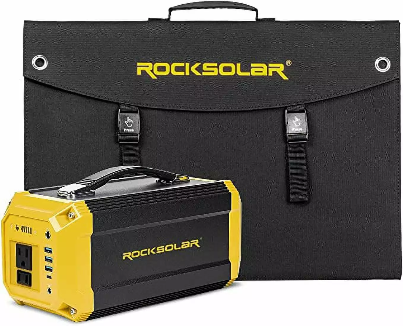ROCKSOLAR Utility 300W Travel-friendly Power Station With A 100W ...