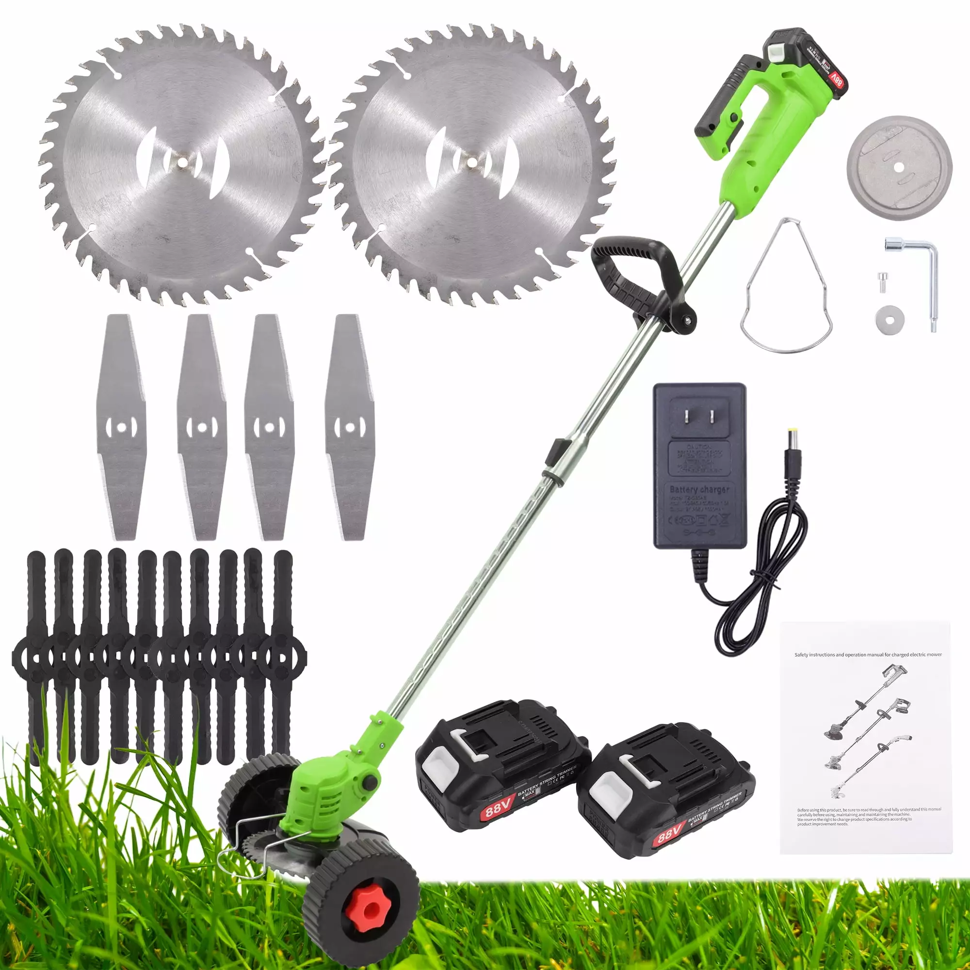 SAYFUT 800W Electric Weed Eater Lawn Edger Cordless Grass String ...