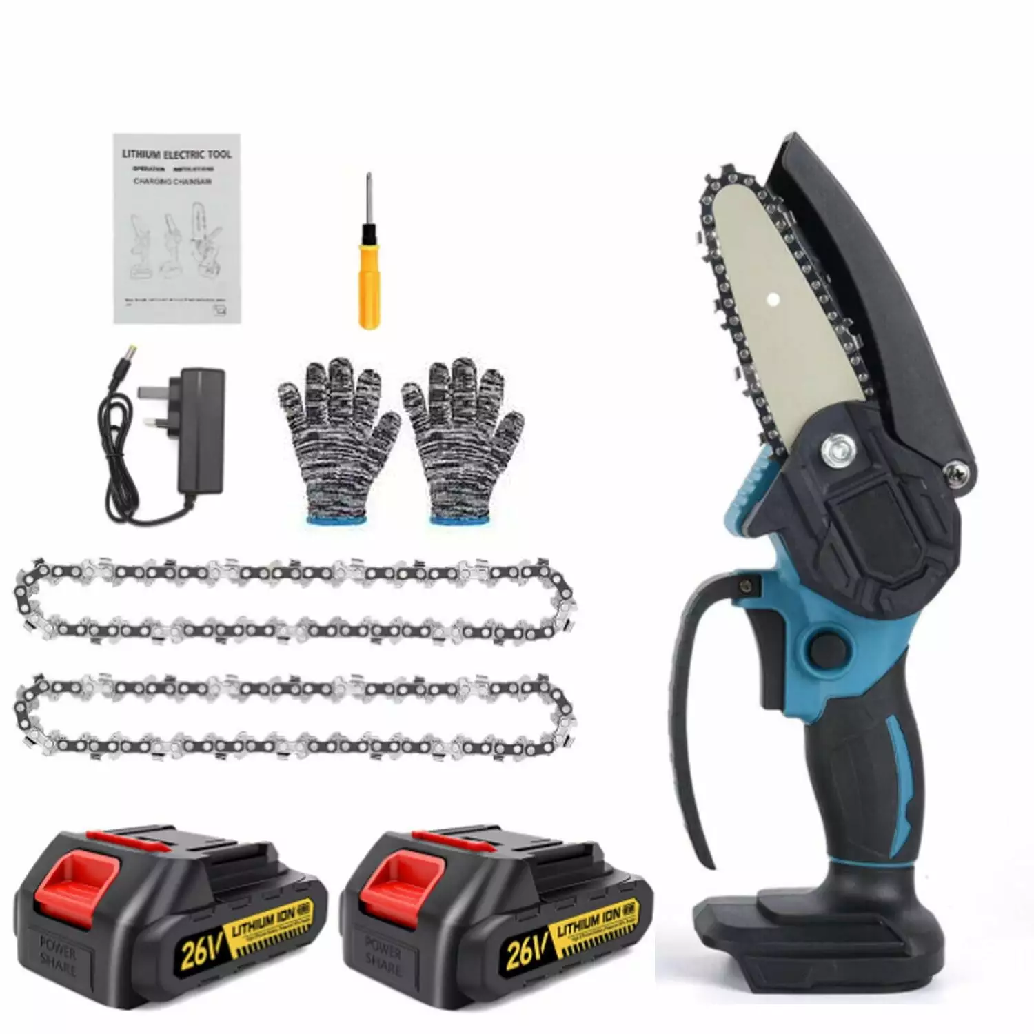Smallzonex 6 Mini Handheld Electric Chainsaw Cordless 24V 550W Battery ...