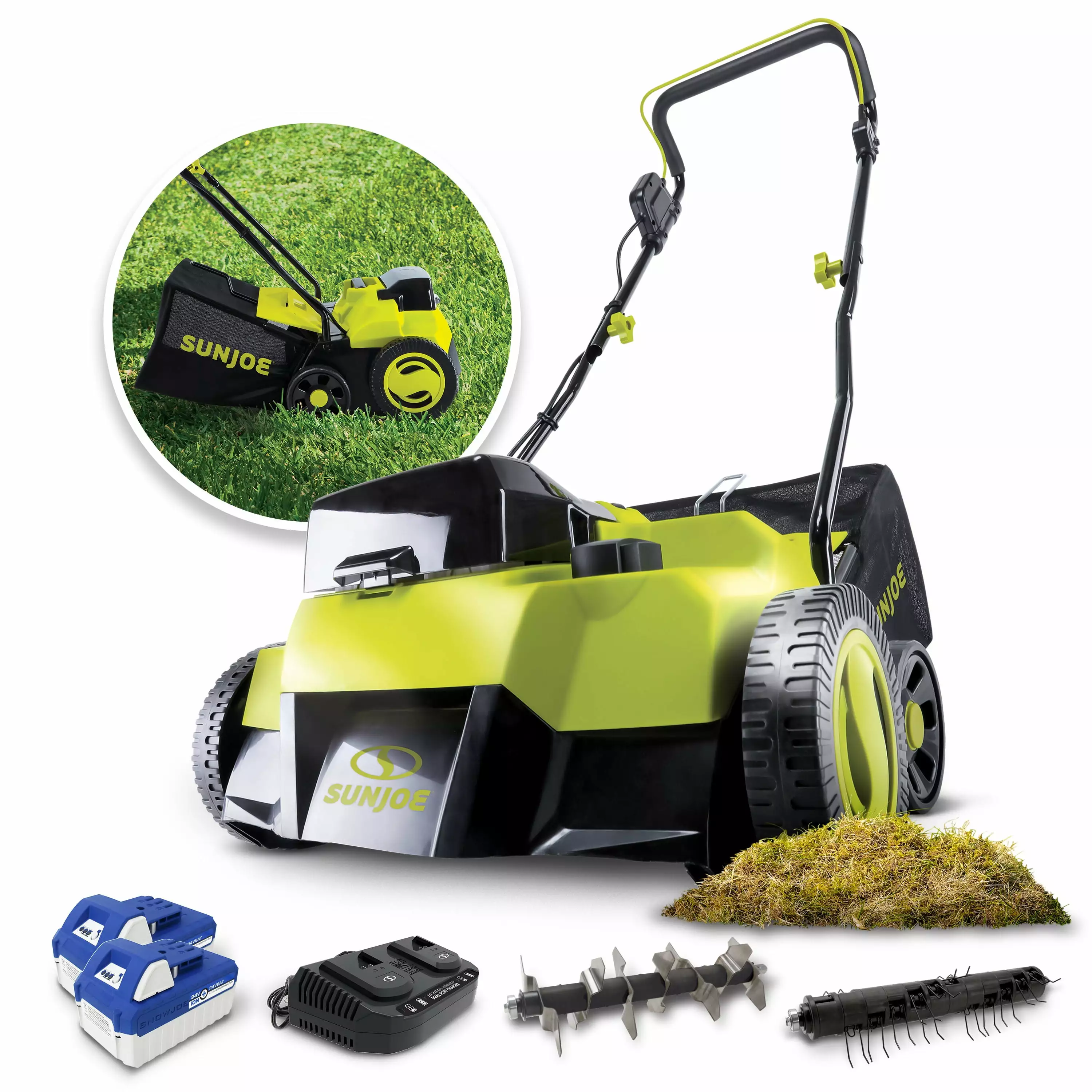 Sun Joe 14 Cordless Brushless Dethatcher + Scarifier. 5 Positions. 2 X ...