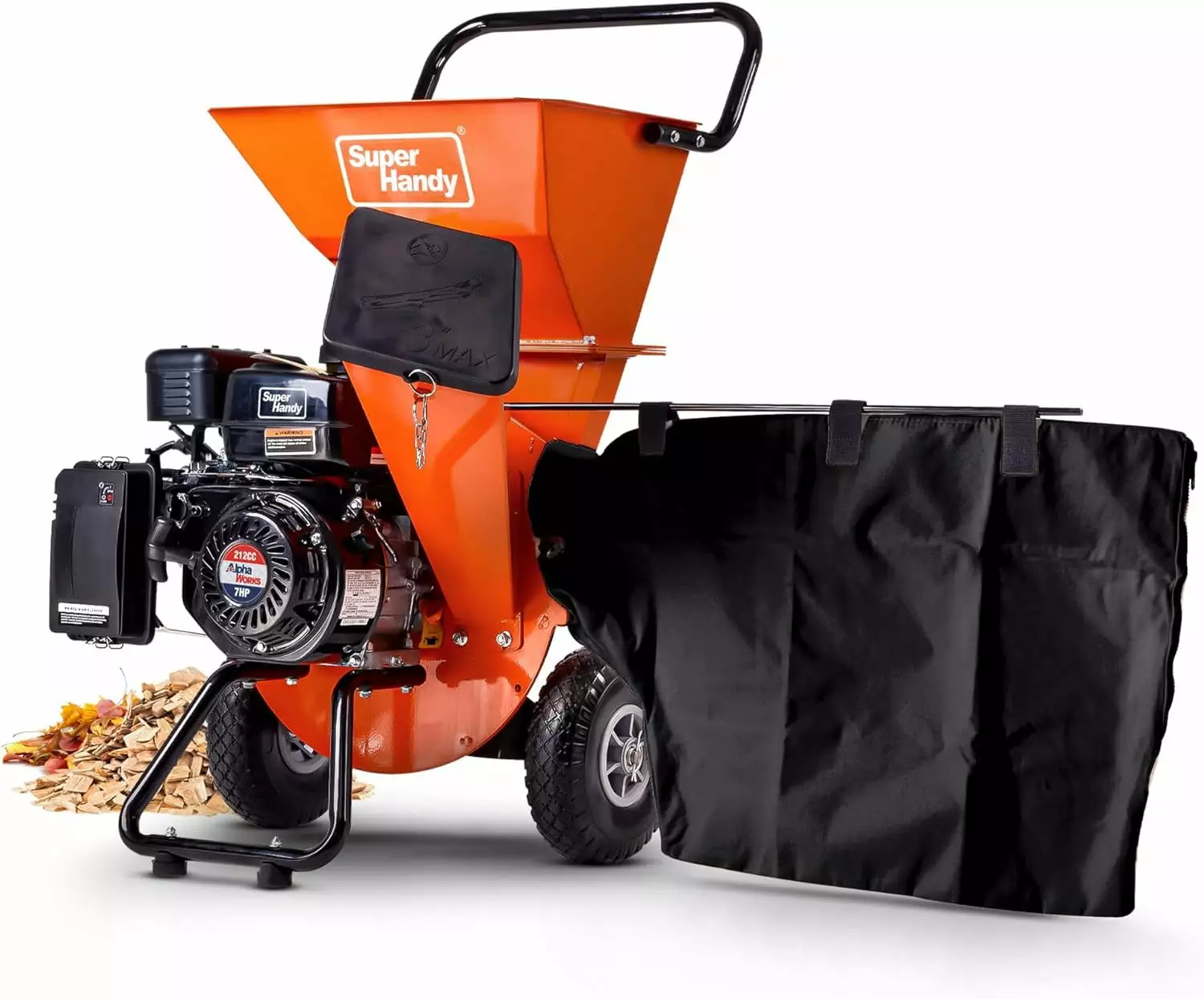 SuperHandy Wood Chipper. Shredder. & Mulcher - 7HP 212CC Gas Powered ...