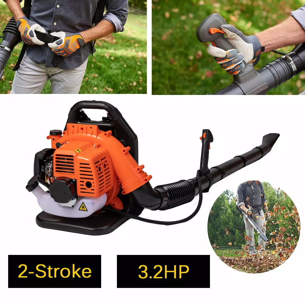 TABODD 52CC Commercial Gas Leaf Blower Backpack Gas-powered Backpack ...