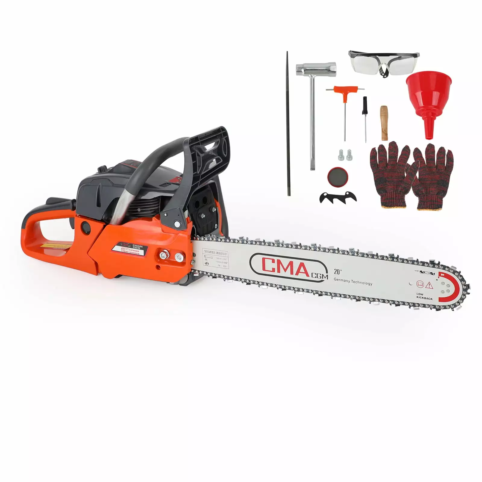 TOPTENG Gas Cordless Chainsaw 20 Inch. 2-Cycle Gasoline Powered Chain ...
