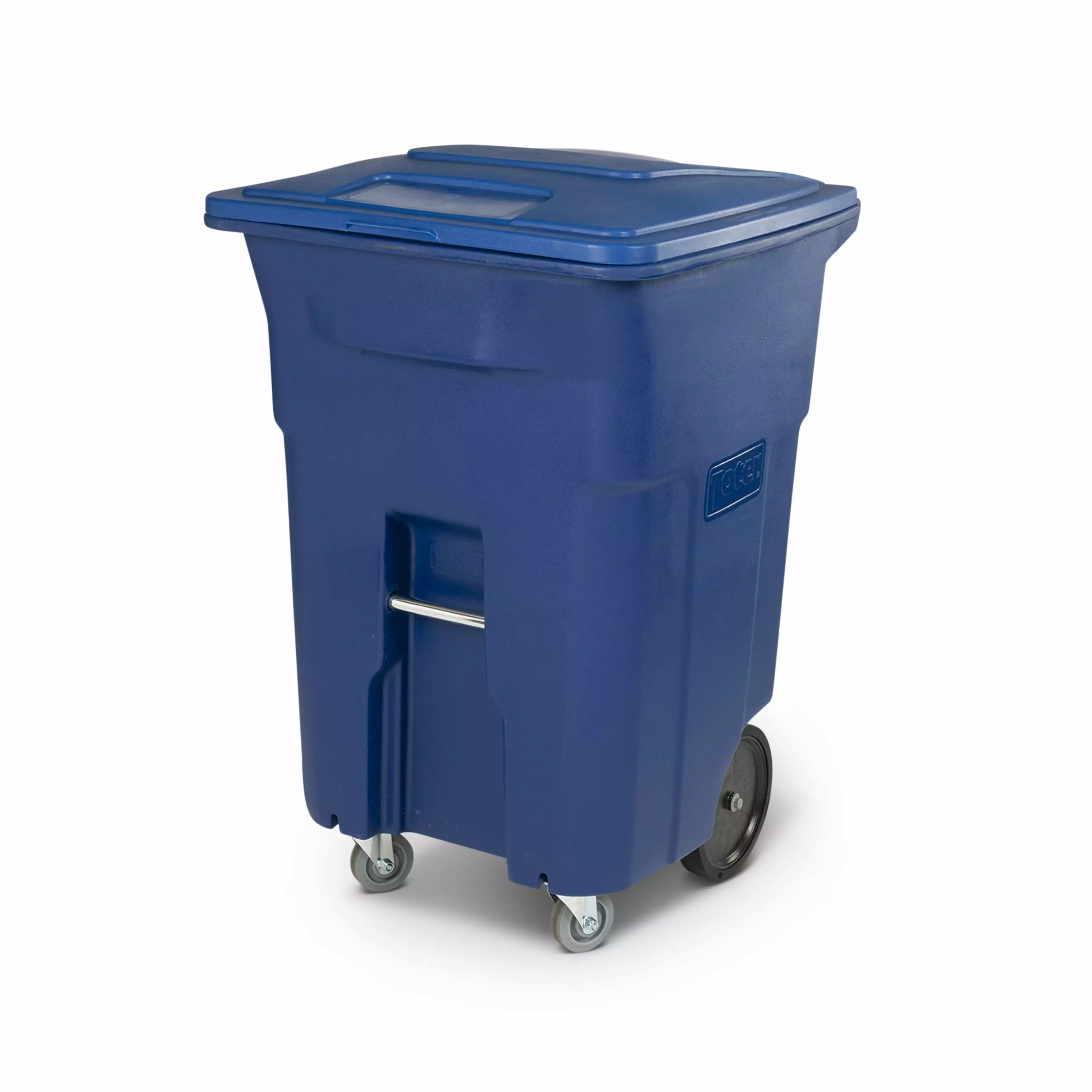 Toter 96 Gal. Blue Trash Can With Casters And Lid - Outdoor Power ...