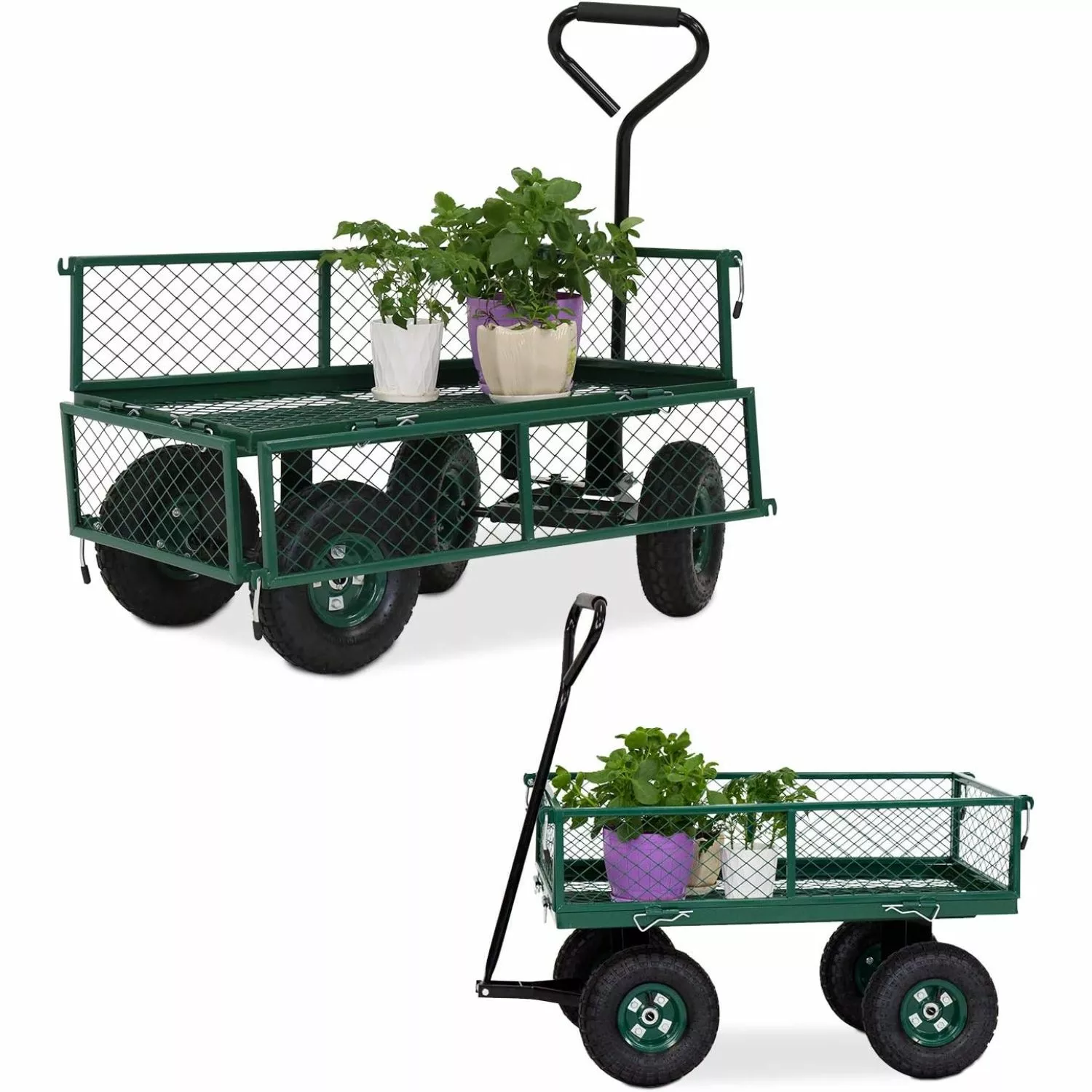 Utility Wagon Cart Rolling Garden Cart Yard Carts And Wagons With ...