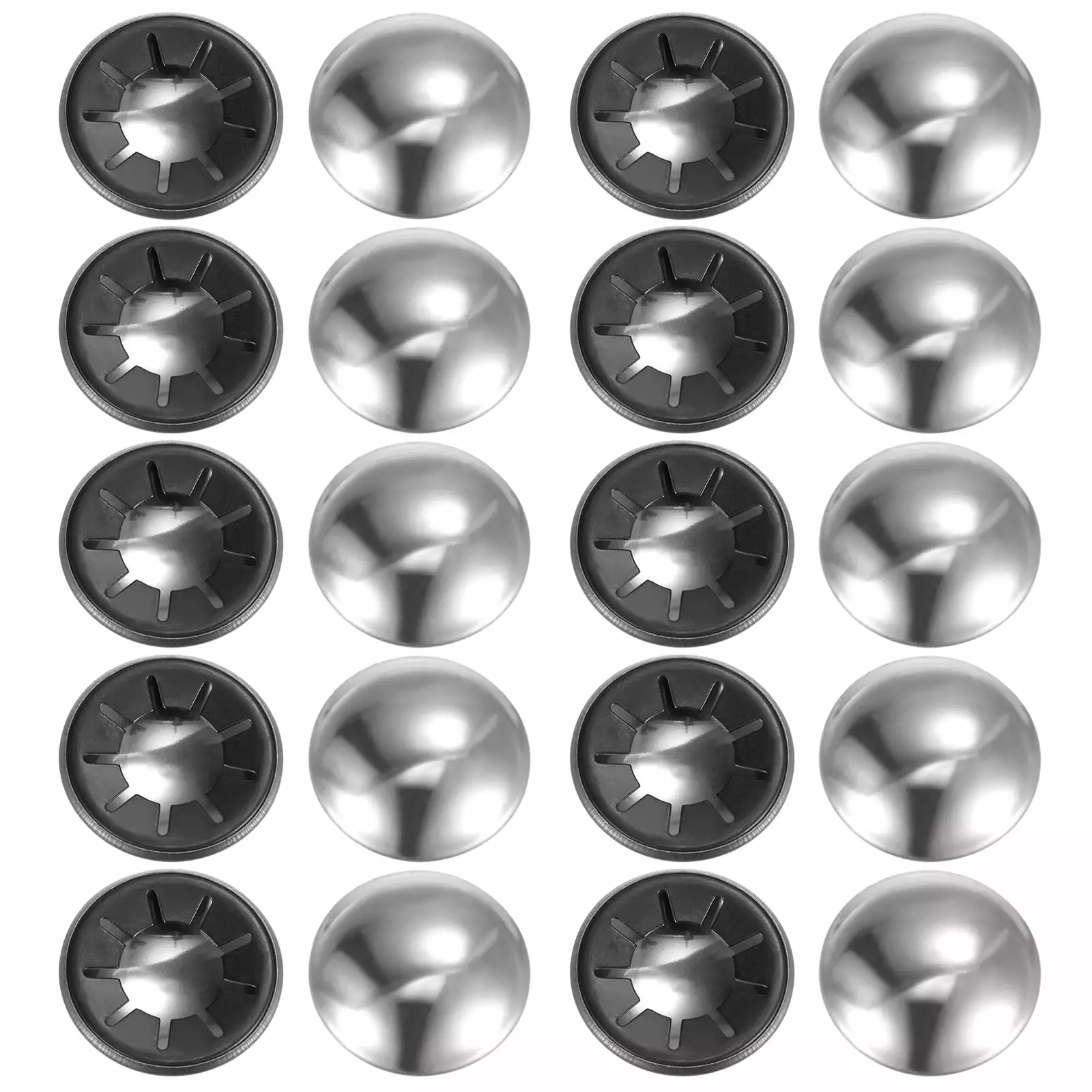 Uxcell 20PCS 65Mn Steel Push On Push Nut Caps 0.79 Inch Axle Push Nut ...