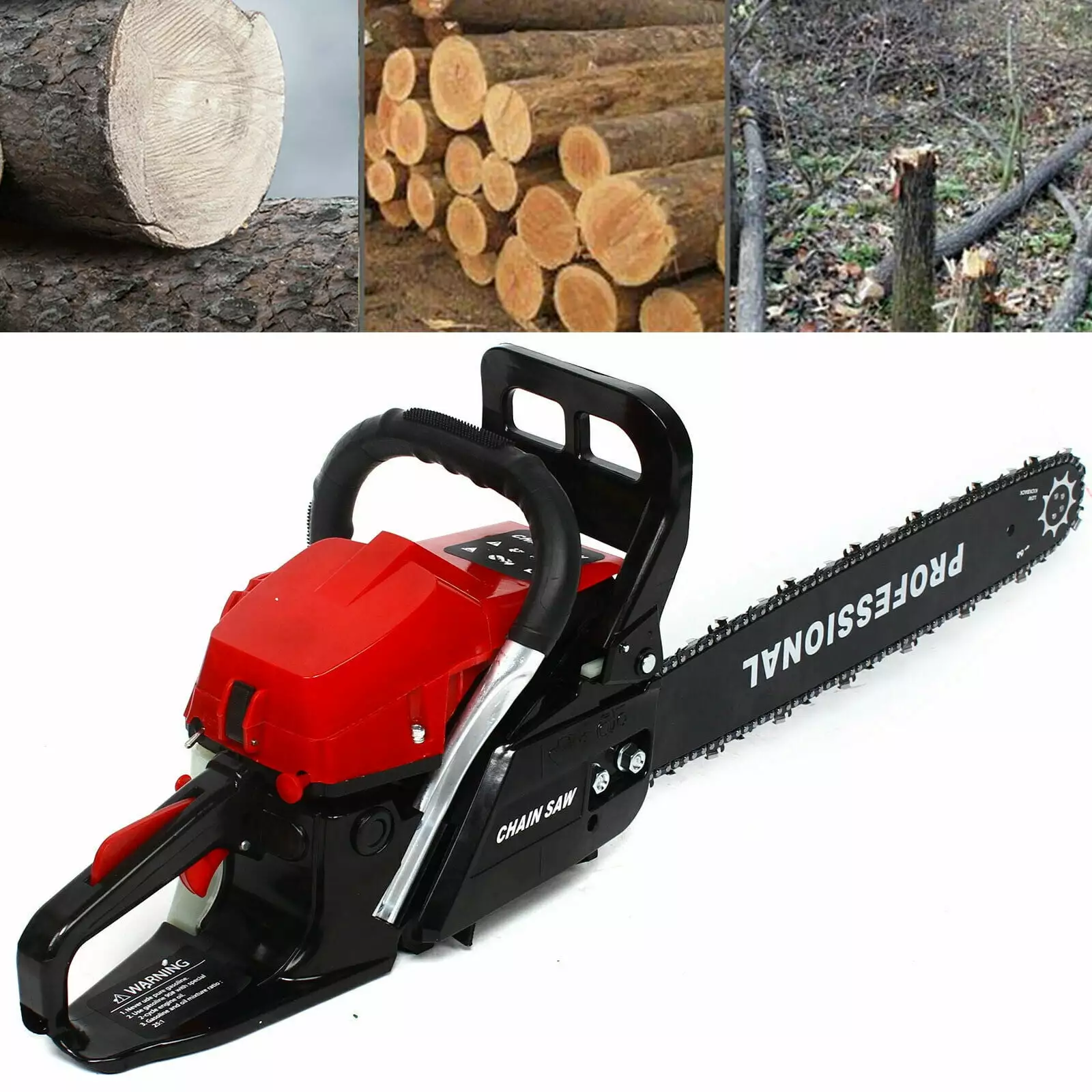 YIYIBYUS 62cc Gas Chainsaw 20 Bar Gasoline Powered Chain Saw Wood Tree Cutting Garden Farm Tool ...