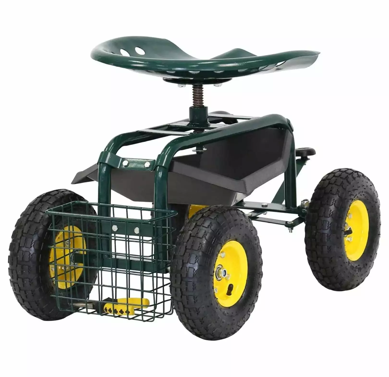 YUNTIE Garden Stool Cart Rolling Wagon Scooter 360 Degree Swivel Work ...