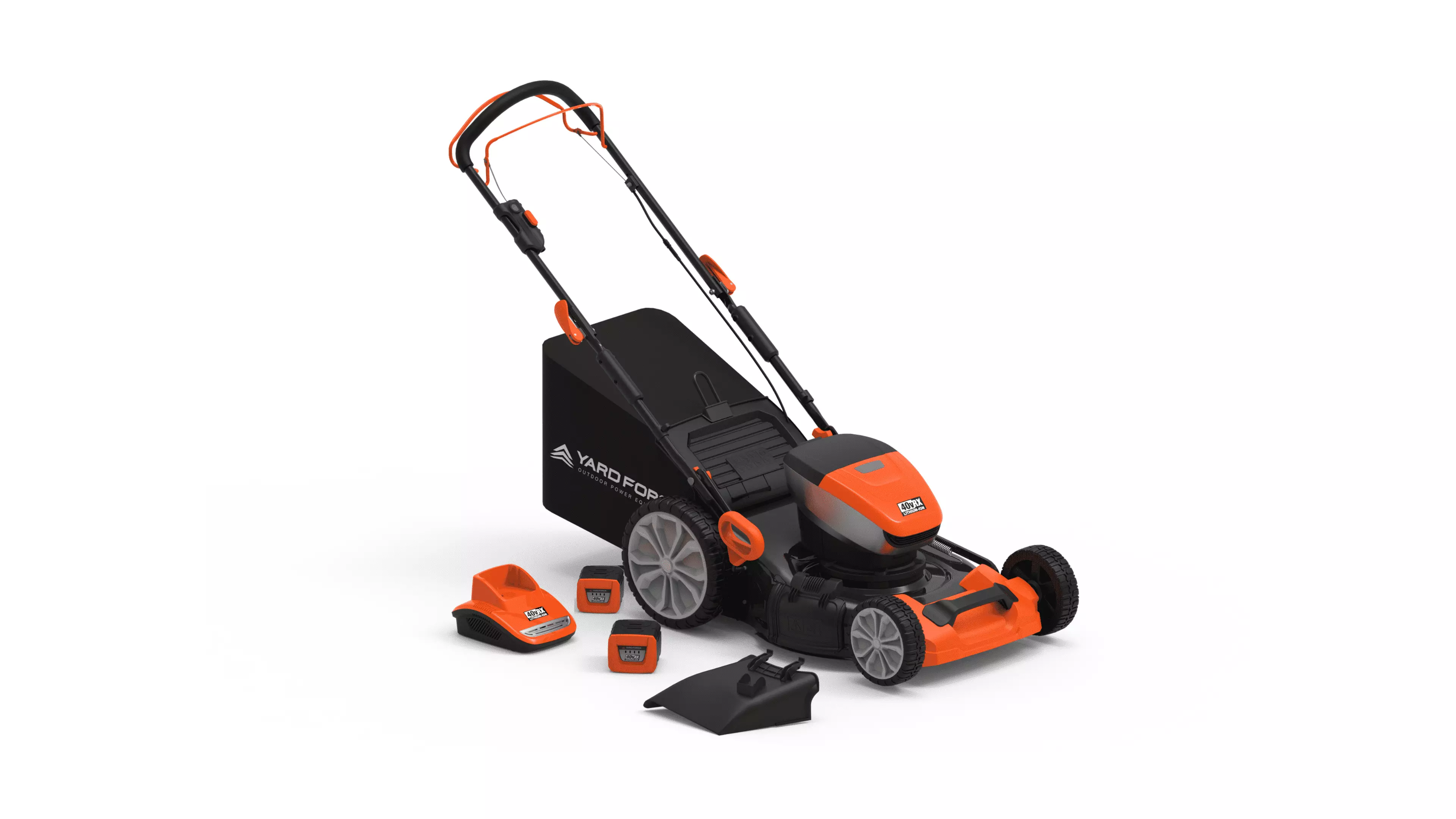 Yard Force 21 Inch Cordless Lawn Mower. 40-Volt (2) 5.0 Ah Lithium-Ion ...
