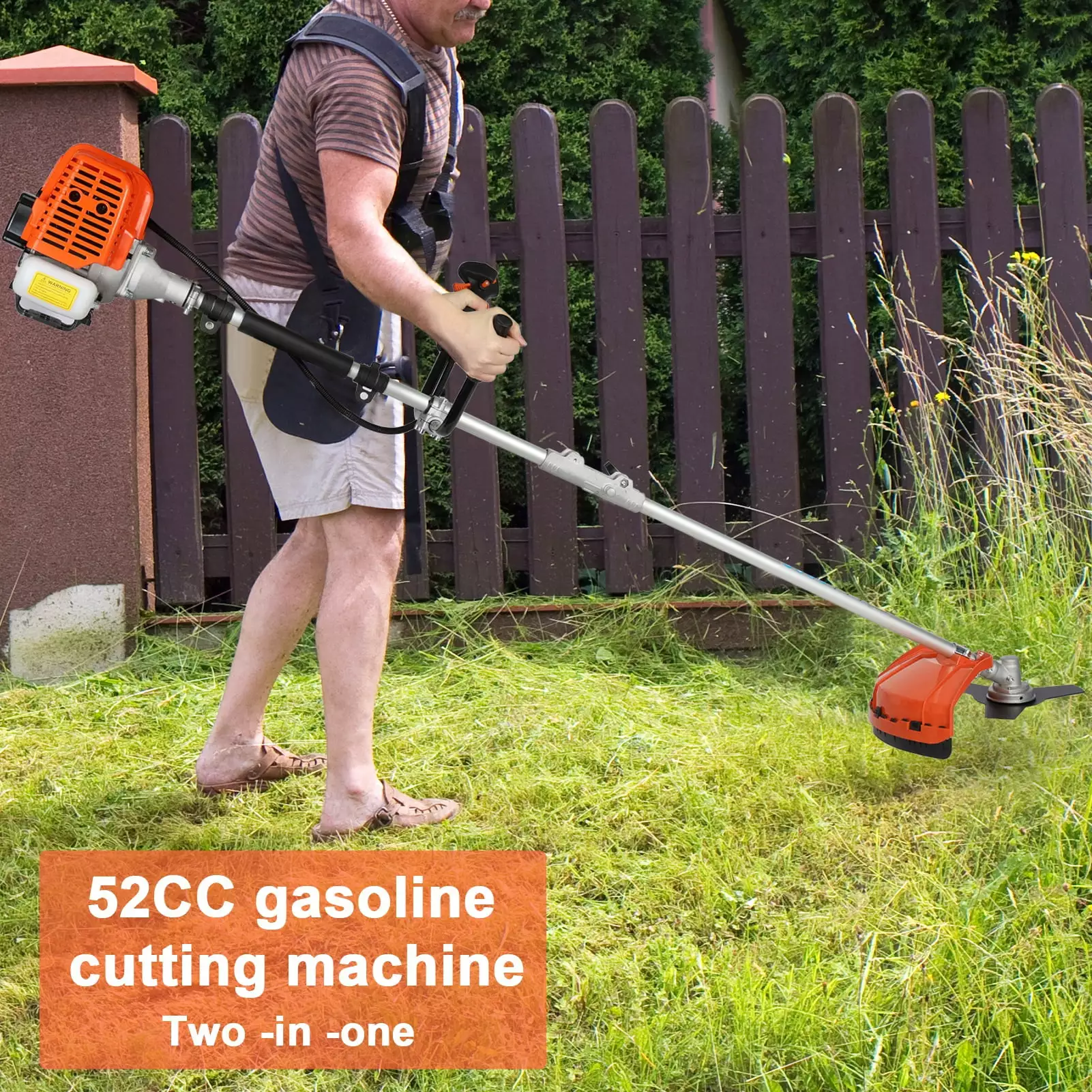 Zhikuangxia 52cc Gas Weed Wacker. 2 In 1 Weed Eater Gas Powered. Brush ...